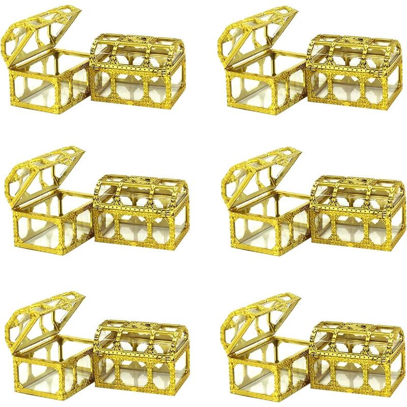 12 count Transparency Treasure Chest Candy Boxes Wedding Favor Boxes ...