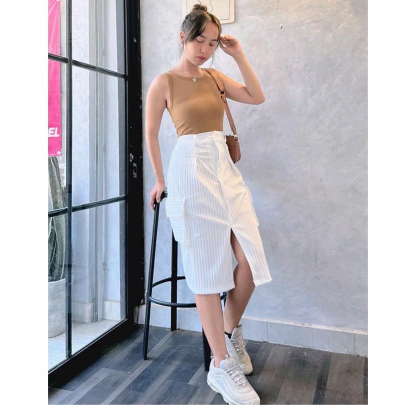 Rok Cargo Knitting Lissa Fit 75kg - Bawahan Wanita Casual Stretch ...