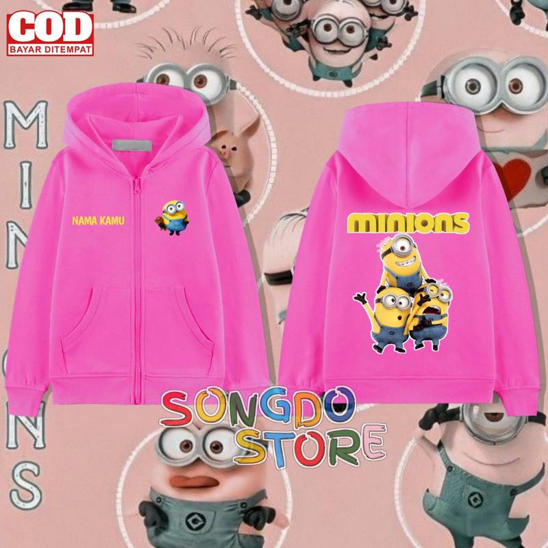 MINIONS Girls' Hoodie Zipper / Zipper Jacket - TikTok Shop Singapore