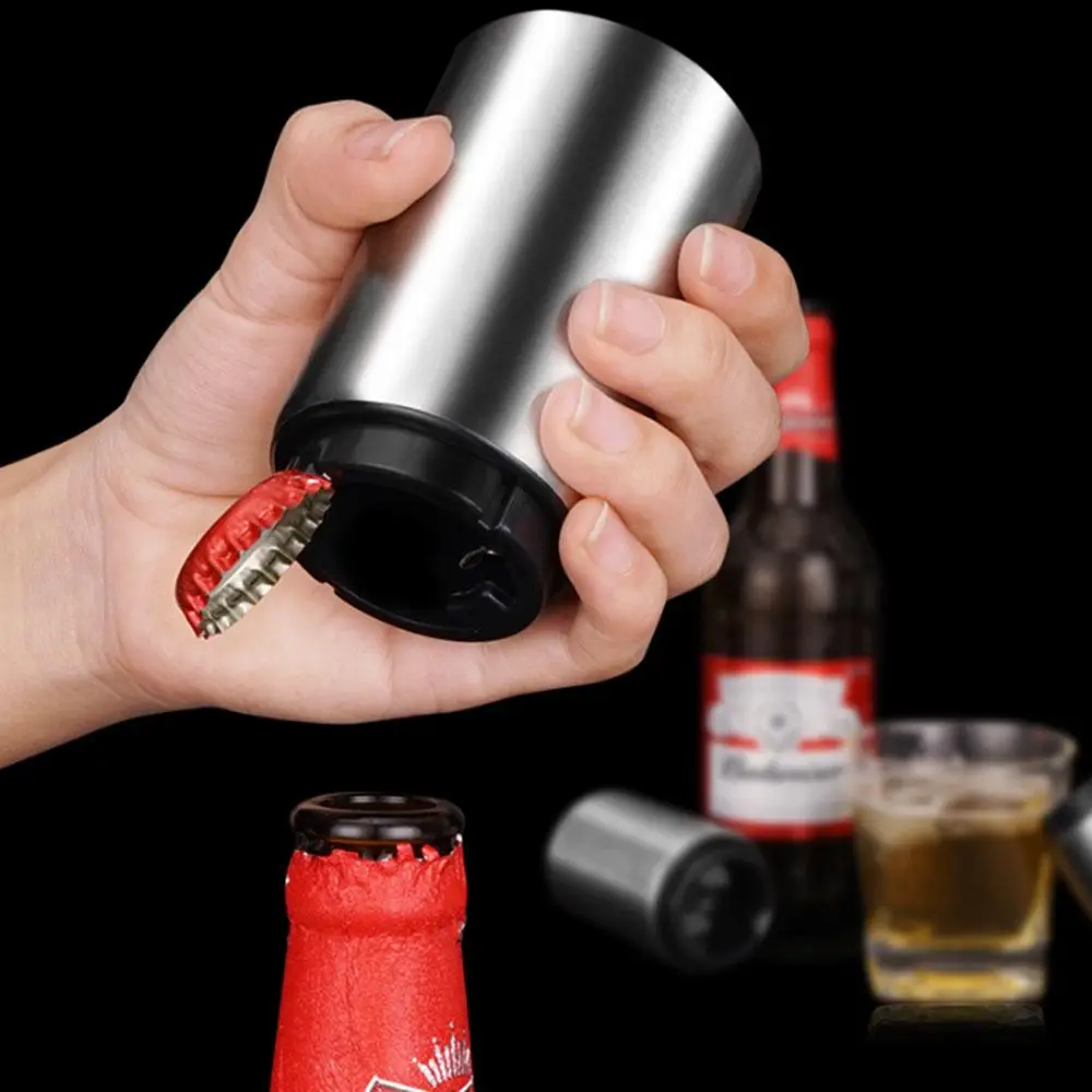 Automatic Beer Bottle Opener with Magnetic Cap Catcher, Stainless Steel ...
