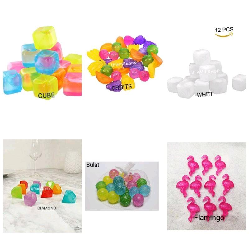 reusable plastic ice cube 12pcs/es batu pendingin - Shop | Tokopedia