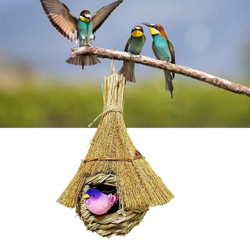 Bird Grass Hut 1.6" Entrance Hanging Natural Fiber Parrot Nest - TikTok ...