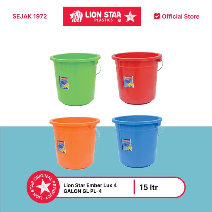 Jual LION STAR Ember Plastik Pail 4 Gallons / 15 Liter PL-4 - Kab ...