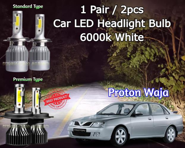 For Proton Waja~ 1 Pair LED Bulb 6000K White Car Headlight Bulb ...