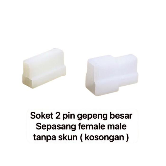 Soket Kabel 2 Pin Besar Female Male Soket Mobil Soket Motor Tanpa ...