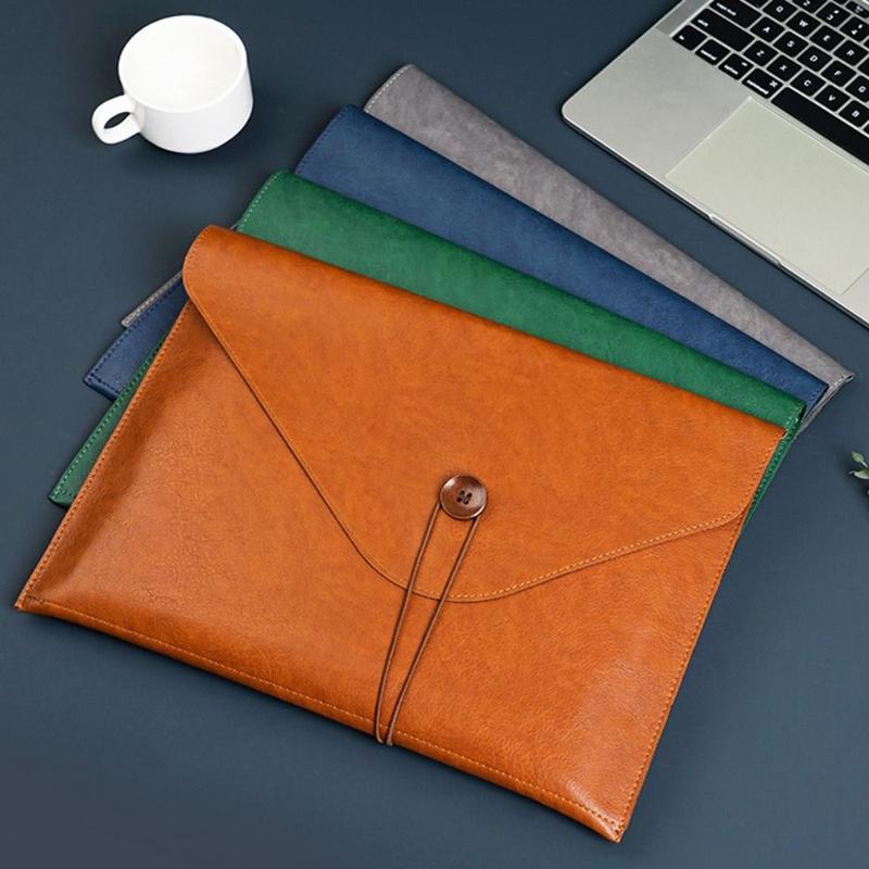 Notebook Case With Button Leather A4 Document Bag Waterproof - TikTok ...