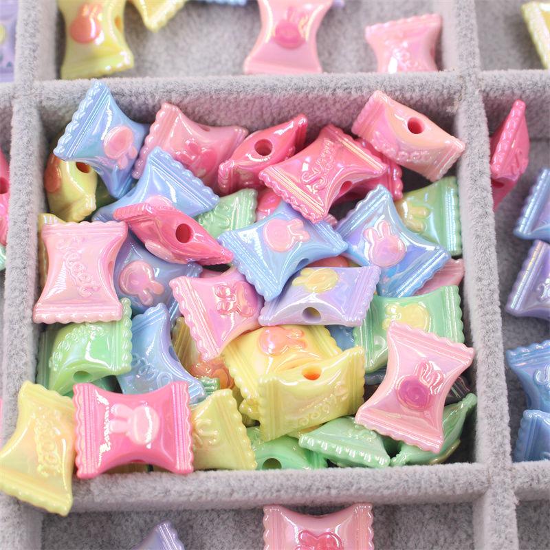 Cream Plated UV Candy Color Acrylic Rabbit Candy Beads Beade - TikTok ...