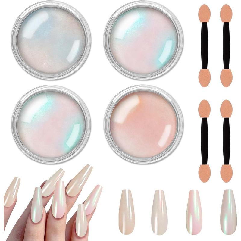 Chrome Nail Powder Metallic Mirror Effect Pigment Iridescent - TikTok Shop