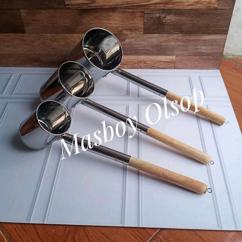 Gayung Air Stainless Gagang Kayu / Gayung Bajigur / Gayung E - Shop ...