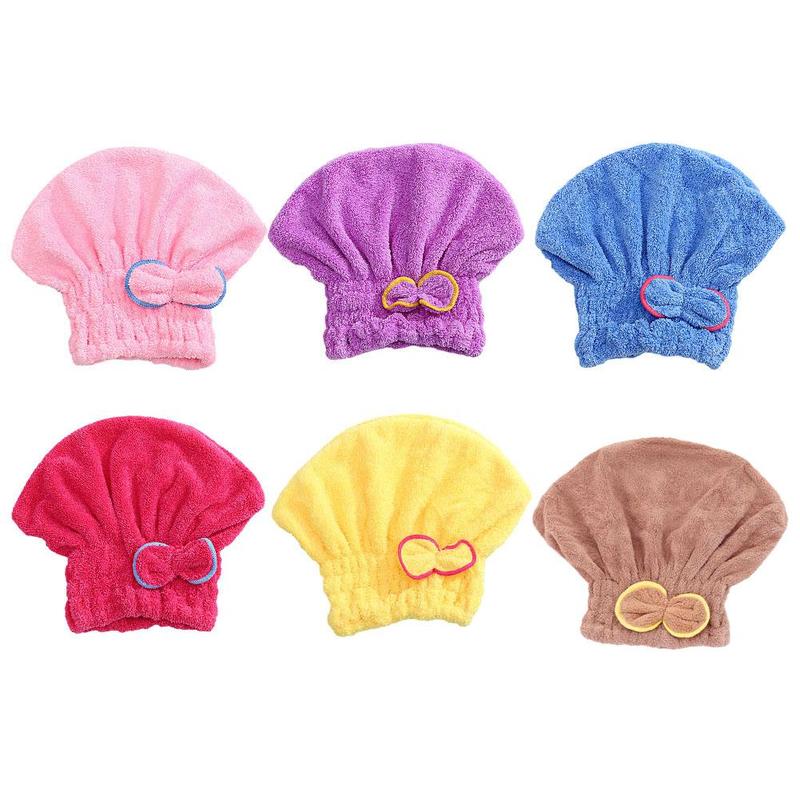 Topi Rambut Cepat Kering, Bahan Microfiber, Warna Pepejal, Serban ...