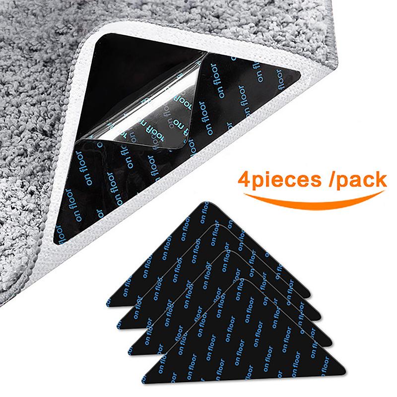 4pcs Triangle Washable Reusable Rug Gripper Anti-Skid Rubber - TikTok ...