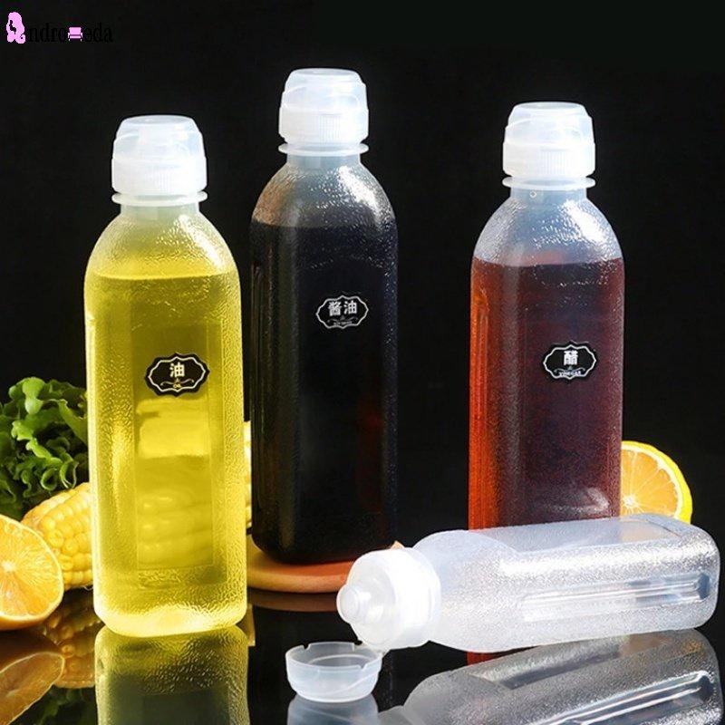 300ml/500ml Squeeze Condiment Oil Bottles with Sealing Cap Leak-proof ...