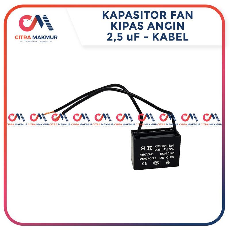 Kapasitor Kipas Angin 2.5 uf Kabel 2 SK Fan AC Capasitor mikro - Shop ...