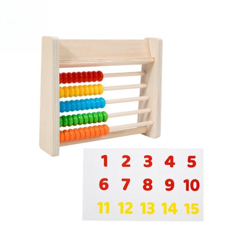 Miniature Counting Frame,5 Rows,Learning Mathematics Abacus,Wooden ...