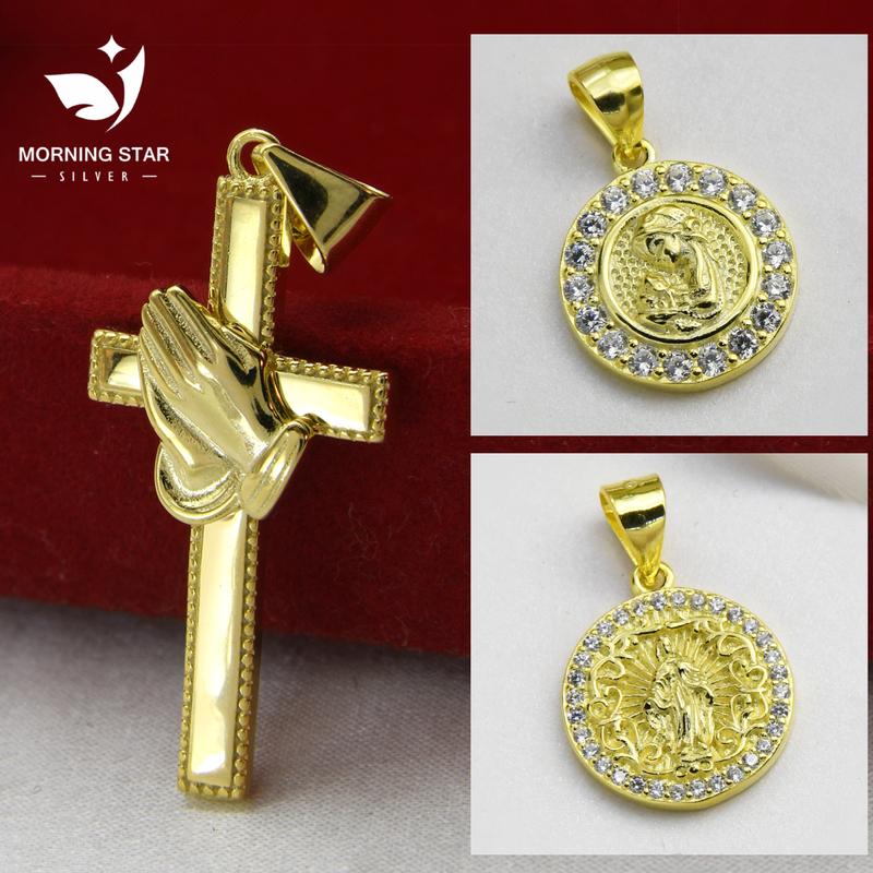 COD-Morning Star Gold Plated 92.5 Italy Silver Trend Krus Pendant ...