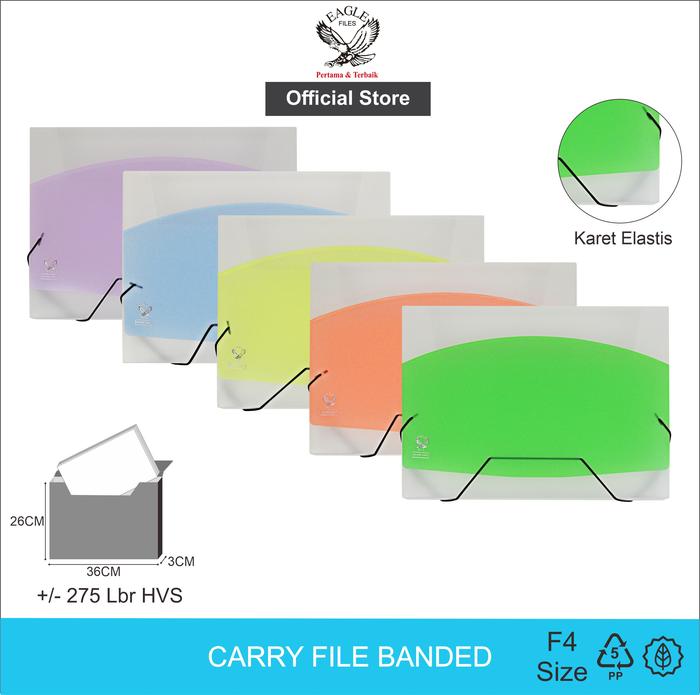 Jual EAGLE FILES Carry File Box Banded Neon Color F4 (Folio) / Tas ...