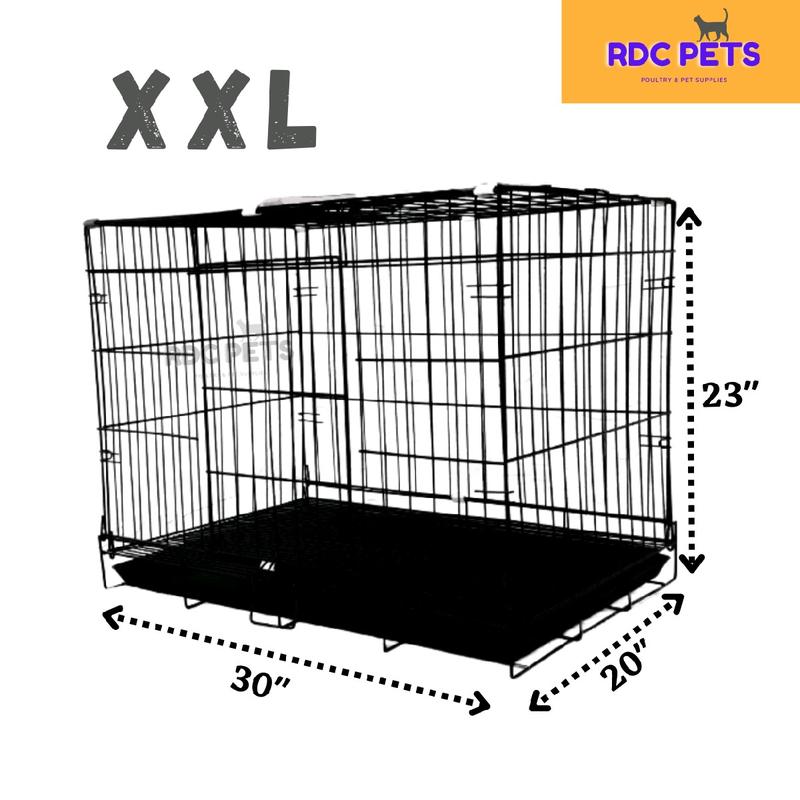 XXL Collapsible Cage for Pet Dog Cat Cage Powder Coated Foldable ...