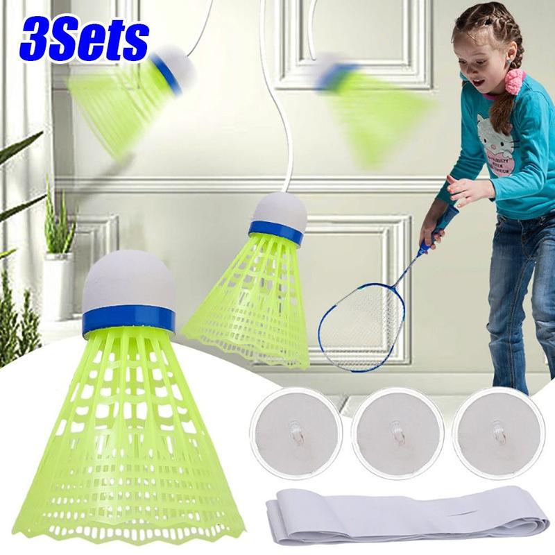 3Sets Portable Nylon Badminton Trainer Set Glowing Badminton - TikTok ...