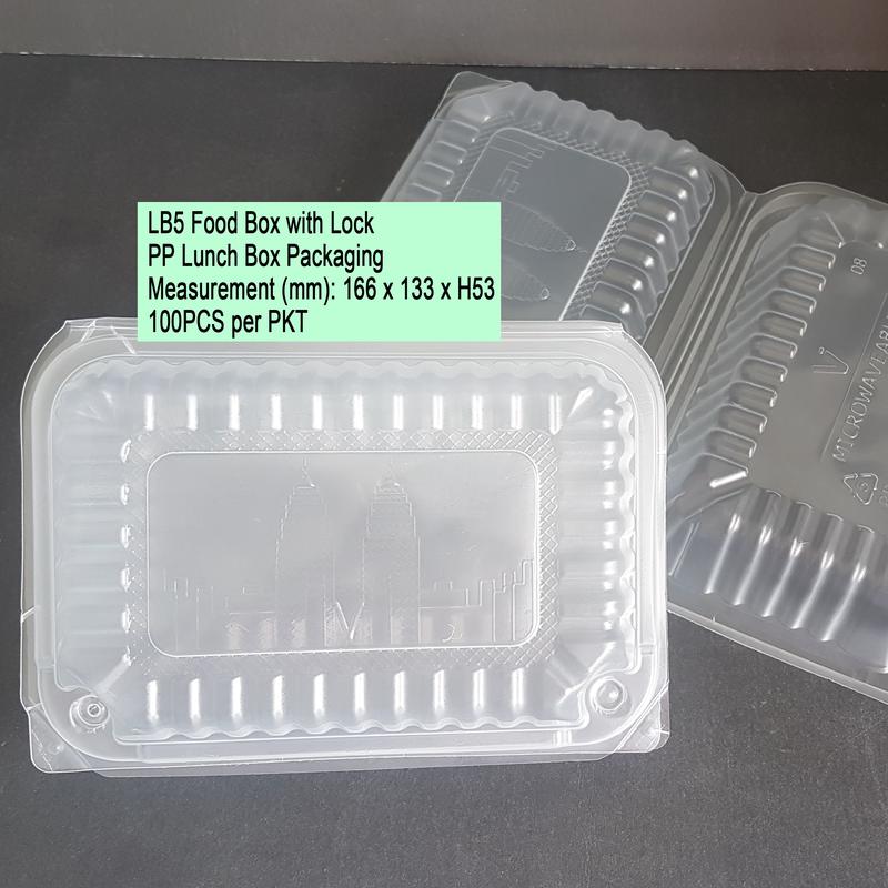 (100pcs) LB5 PP Lunch Box with Lock / Disposable Food Packaging ...
