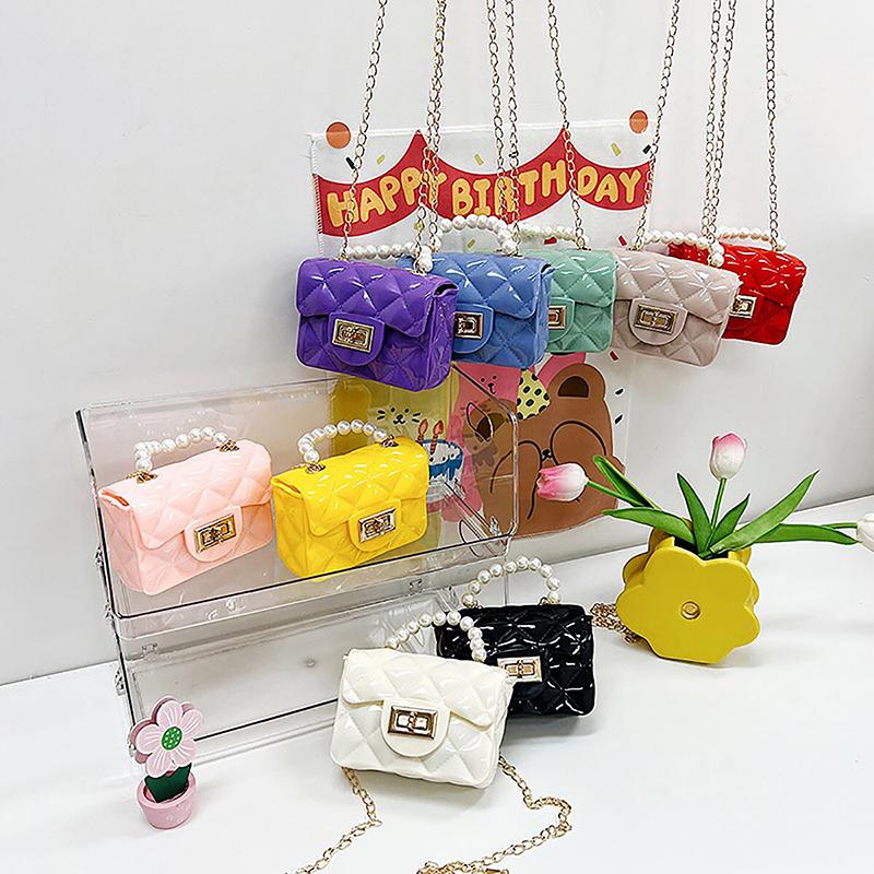Beg Jeli, Rantai, Untuk Kanak-kanak, Beg Tangan Mini, Bahan PVC ...