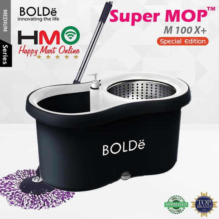 Promo BOLDe Super Mop M-100X+ Plus Alat Pel Putar Saringan Stainless ...