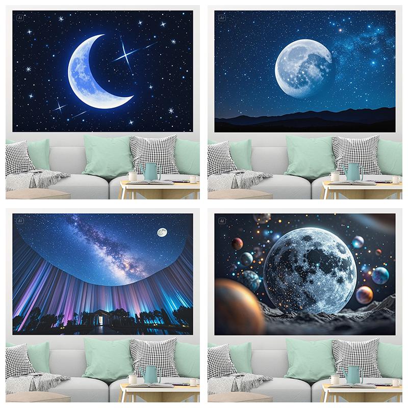 Universe, Starry Sky, Moon, Moon Scenery Room, bedroom decoration ...