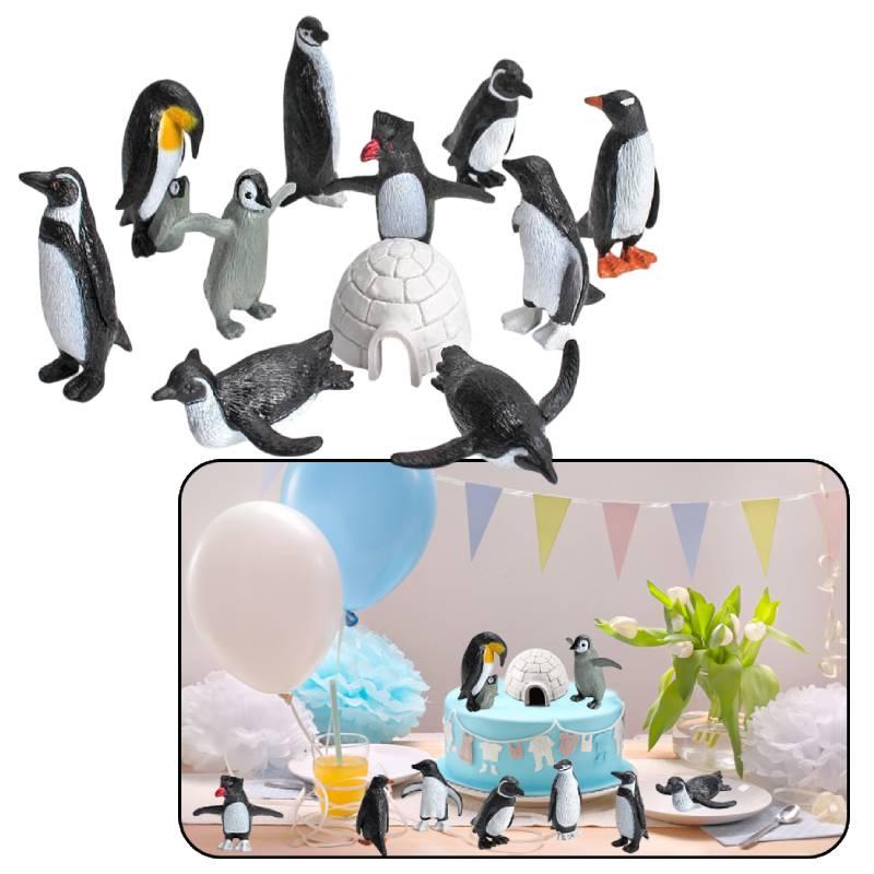 11pcs Mini Arctic Penguin Figurines Toy Playset Realistic Penguin Toy ...
