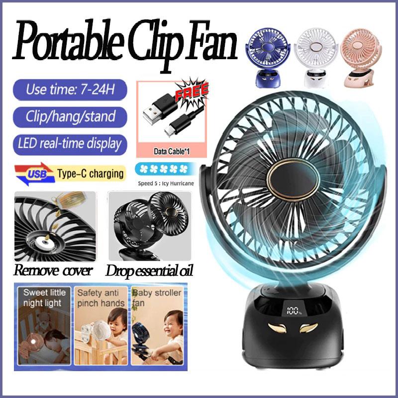 【COD】15000mAh Portable USB Rechargeable Clip Fan Strong Wind - TikTok ...