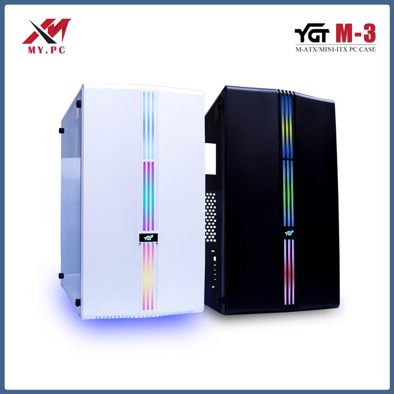 YGT M3 Tempered Glass Gaming PC/Desktop Case with RGB Cool Light ...