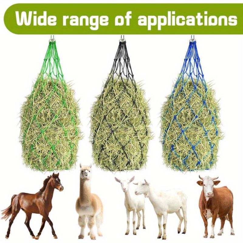 3-Pack Durable Horse Hay Nets with Hooks, 10kg Capacity PE Mesh ...