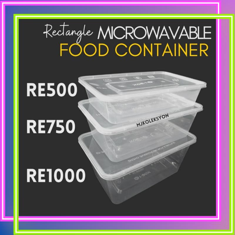 10pcs Rectangle Microwavable Food Container 500ml, 650ml, 700ml ...
