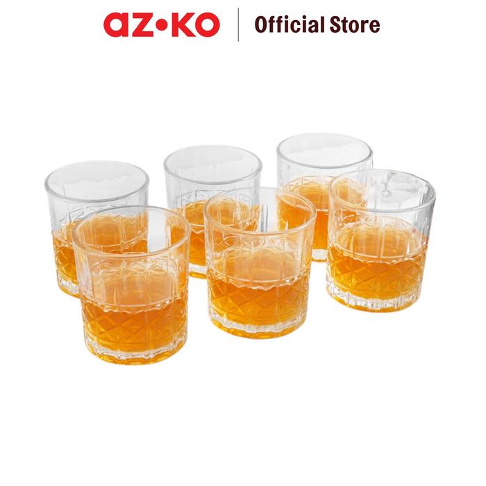 Jual AZKO Culinart 320 ml Set 6 Pcs Gelas Whiskey Diamond Whiskey Glass ...