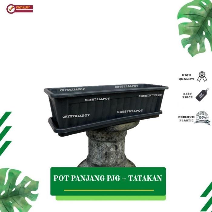 Jual POT BUNGA TANAMAN PANJANG PJG HIGH WAY HITAM 50CM + TATAKAN BAWAH ...