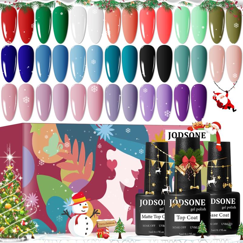 JODSONE Gel Nail Set 20 Colors High Shine Gorgeous Gel Polish Base Top ...