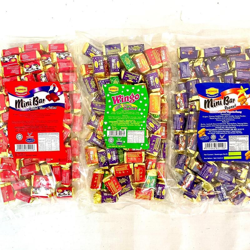 Wingo Chocolate Mini Bar 600g Milk Choc Coklat Peanut Childhood ...