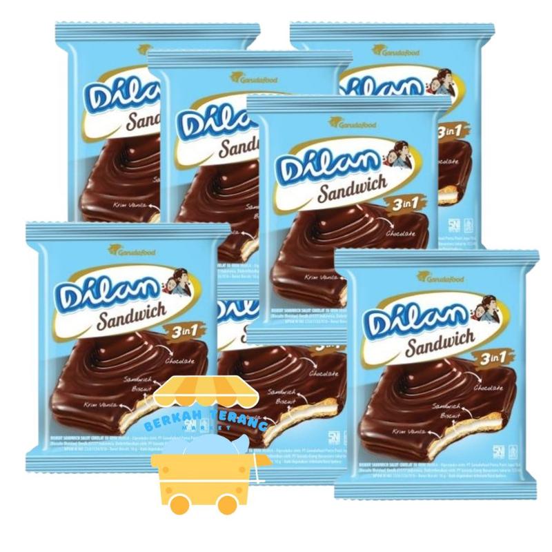 DILAN Sandwich Biskuit 3 in 1 Cream Vanila Coklat 10 bks x 16gr - Shop ...
