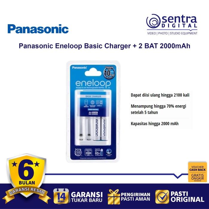 Jual Panasonic Eneloop Basic Charger + 2 AA Battery 2000mAh - Kota ...