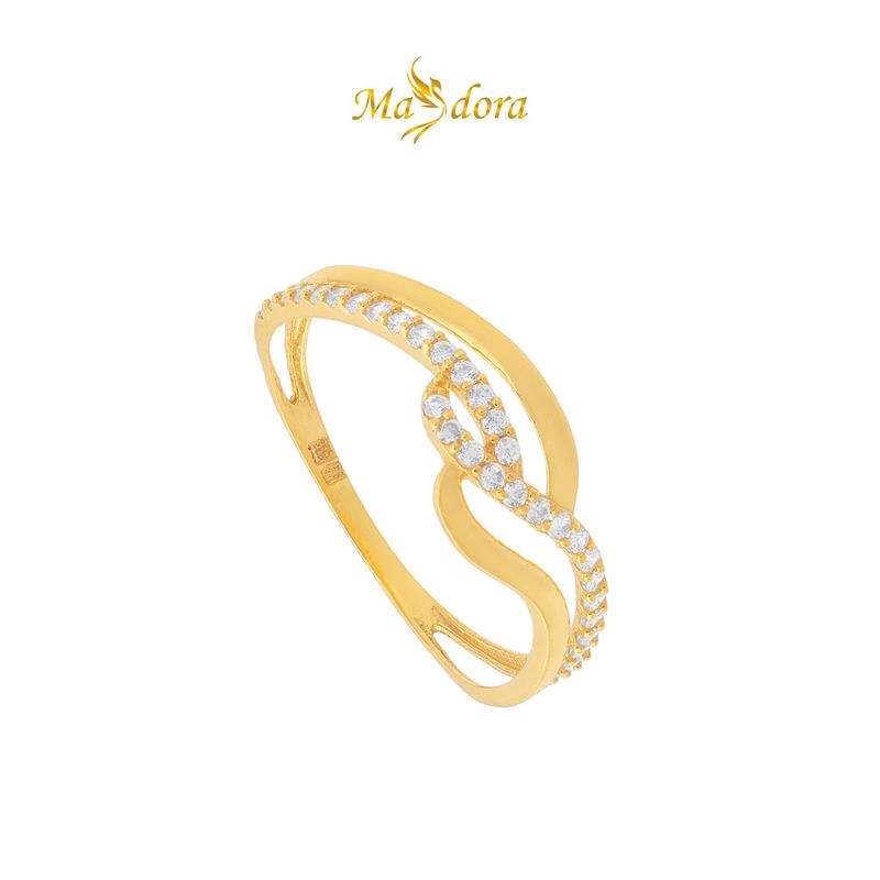 MASDORA 916 Gold Ring Rings Cincin Emas ~ Sparkling Modern Wave ...