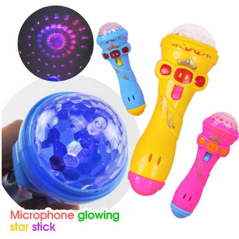 Mainan Berkilau LED, Fesyen, Mikrofon Kilat Klasik, Mainan Mike ...
