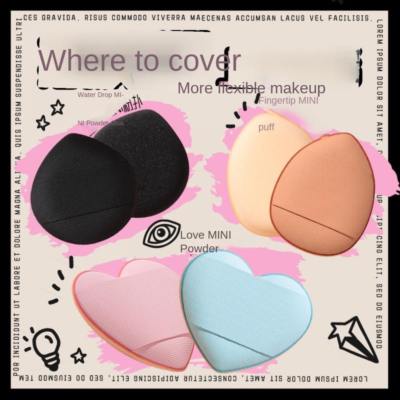 LMLTOP Mini Finger Puff 3-Pack Water Drop Heart Concealer Black ...