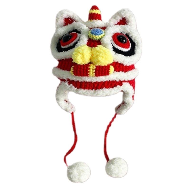 Cute Chinese Tiger Beanie Hat New Year Tiger Head Hat Costum - TikTok ...