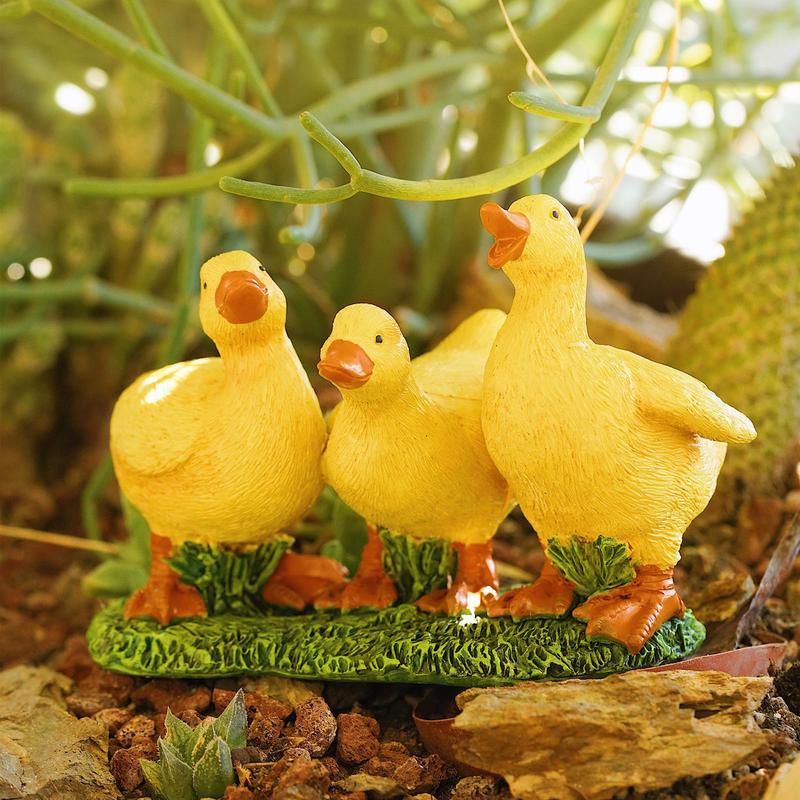 [Haobaitu]Duck Yard Decoration Resin Duck Trio Figurine Handmade ...
