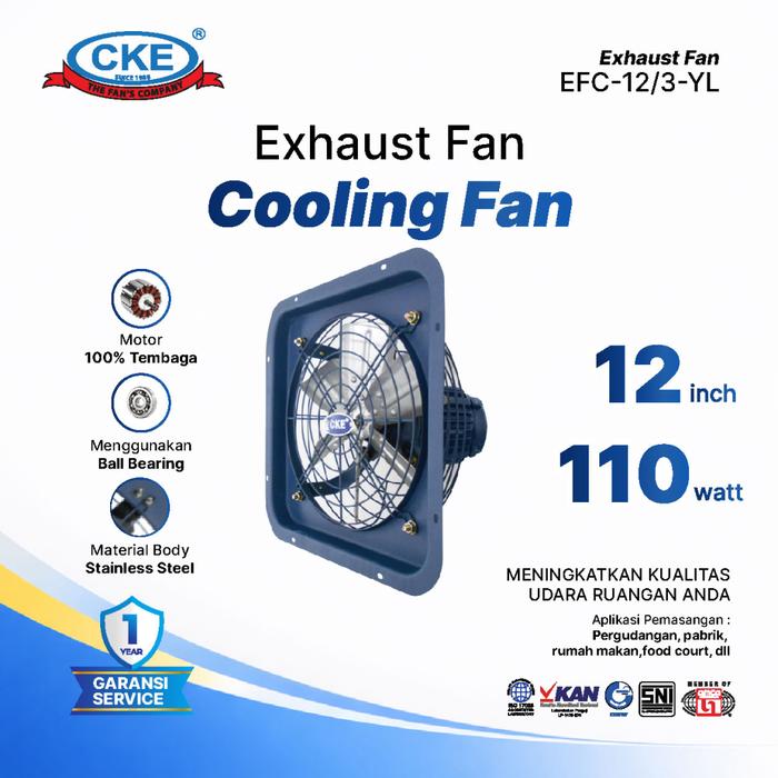 Promo CKE Exhaust Fan EFC 12 Inch 380V INDUSTRI Exhaust Dinding Blower ...