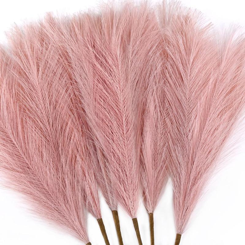 6 Faux Pampas Grass Arrangement - 18"/45cm Artificial Fluffy - TikTok Shop