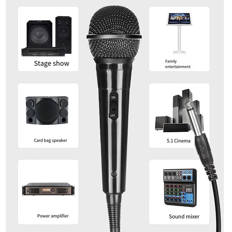 6.5mm port Line length 2m Dynamic wired microphone Karaoke trolley ...