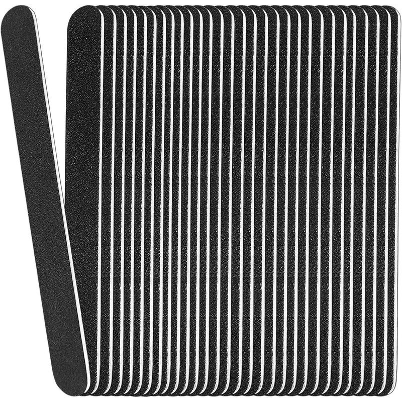 Emery Board Nail Files (24 Pack), 100/180 Grit Wooden Nail File ...