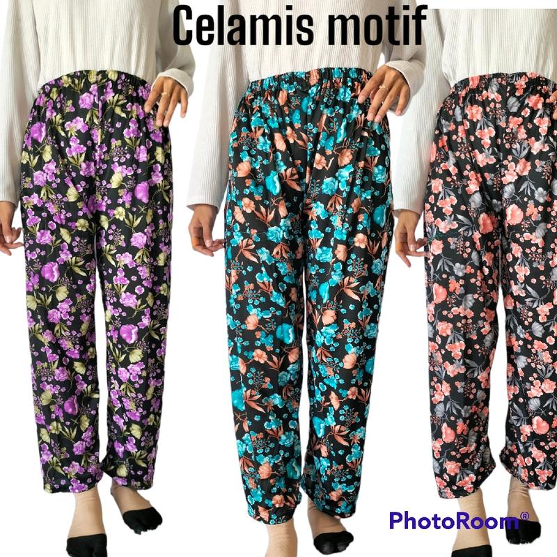 90ribuan dapat 7pcs LOS MOTIF Celana Panjang Wanita Celamis Motif ...