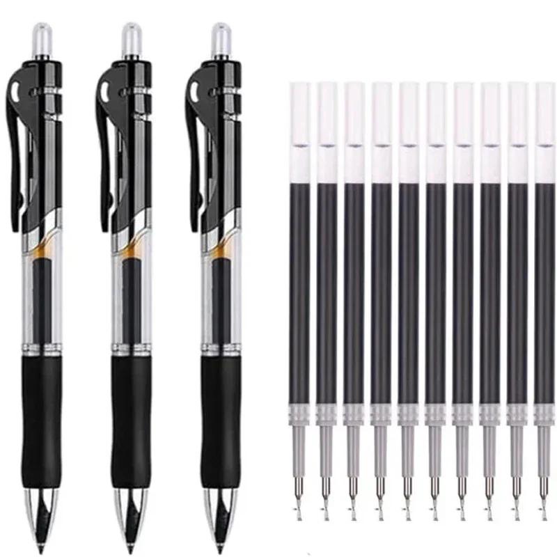 Pen Gel, 0.5 mm, Hitam, Biru, Merah, Dakwat Cepat Kering, Penulisan ...