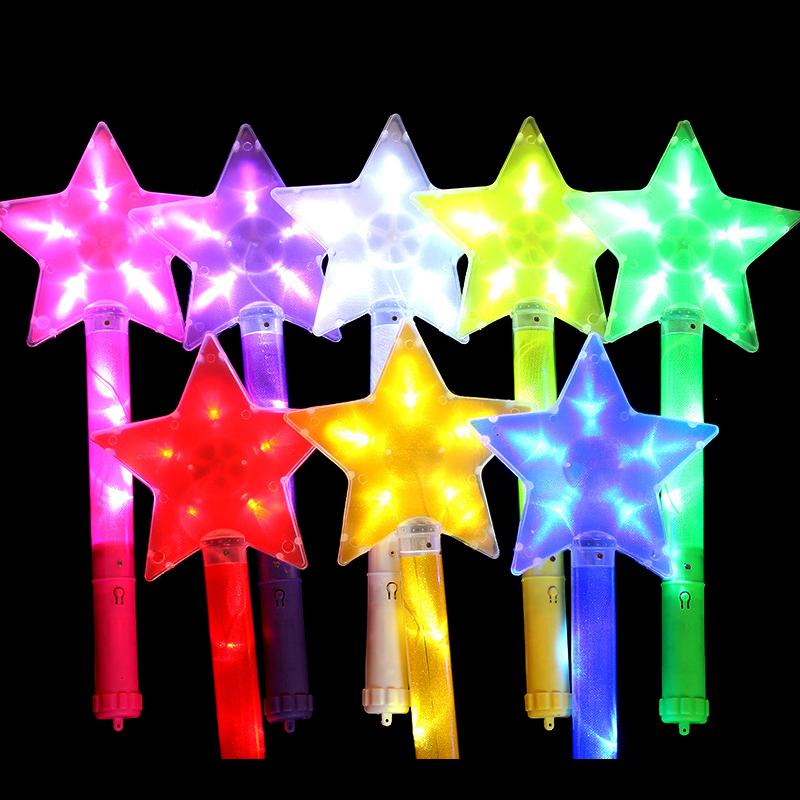 Pentagram Star Glitter Stick Luminous Flat Star Light Stick Concert ...