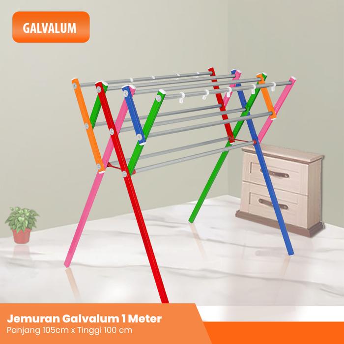 Promo Jemuran Pakaian Premium Galvalum 1M Dapat dilipat - MERAH - Kab ...